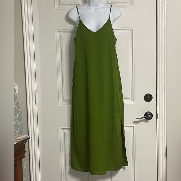 a new day | Dresses | D4 A New Day Kelly Green Satin Midi Slip Dress | Poshmark